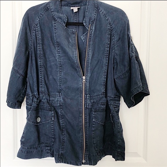 J. Jill | Jackets & Coats | Jjill Navy Blue Utility Light Jacket | Poshmark